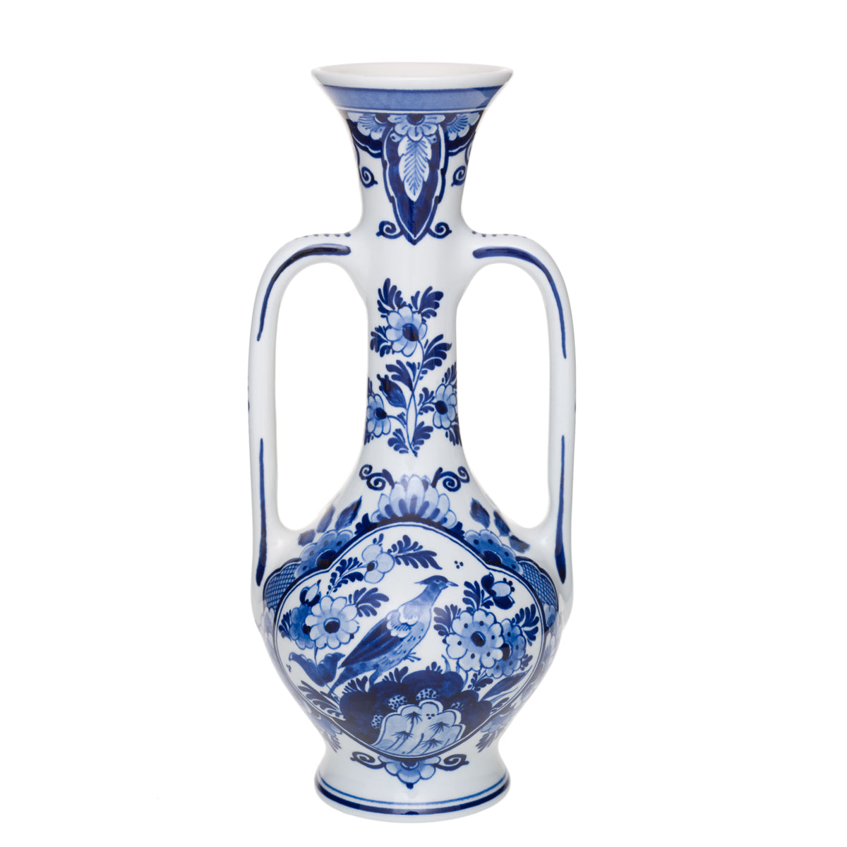 Hand painted Delft Blue vase – Daffodils & Delft